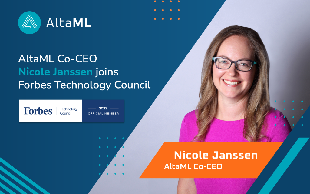 AltaML Co-CEO Nicole Janssen Joins Forbes Technology Council - AltaML